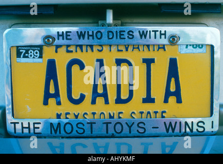 Vanity License Plate Pennsylvania Stock Photo - Alamy
