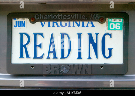 Vanity License Plate Virginia Stock Photo - Alamy