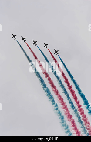 The Red Arrows display team (BA Hawks) at Sunderland Airshow Stock ...
