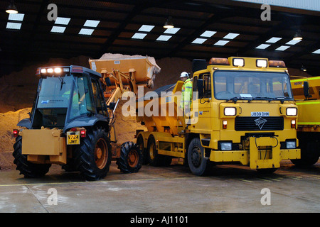 Grit trucks ready for the winter weather at the Amey depot near Stock ...