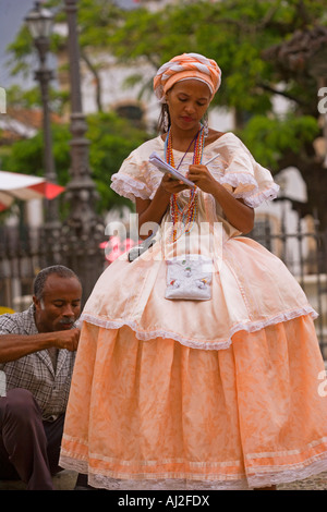 Local lady wearing traditional Bahian dress reflecting the area's ...