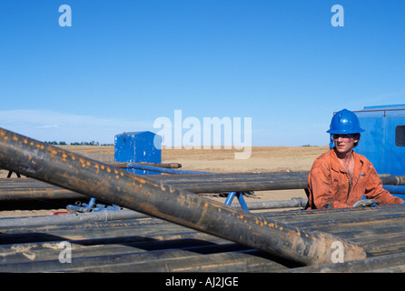 Canada Alberta MR Ron Bull works on Cactus Drilling Co oil rig on ...
