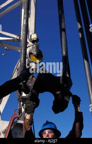 Canada Alberta MR Ron Bull works on Cactus Drilling Co oil rig on ...