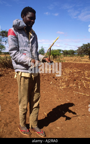 Water diviner with his dowsing rod Stock Photo - Alamy