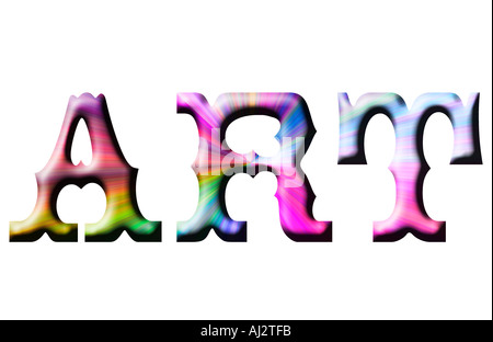 Computer generated abstract art featuring the word art Stock Photo - Alamy