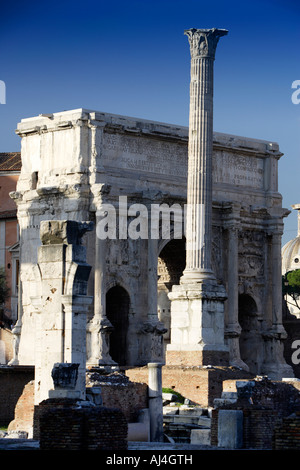 Ancient Column of Byzantine Emperor Phocas with baroque church and ...