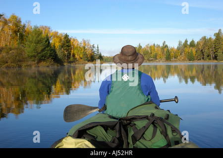 Canoeing on Hoe Lake, Boundary Waters Canoe Area Wilderness, Superior ...