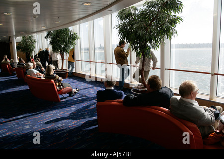Travellers aboard a SeaFrance ferry crossing the Channel and heading ...