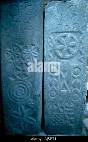 Celtic stone carvings on headstones Stock Photo - Alamy