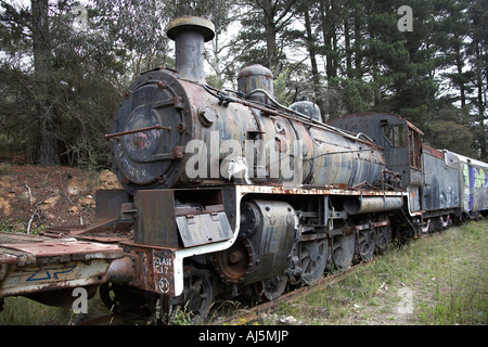 Old rusting steam engine at Clarence Station near Lithgow on Zig Zag ...