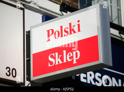 Polski Sklep Polish shop sign Stock Photo - Alamy