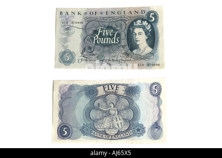 A 1960 English five pound note Stock Photo - Alamy