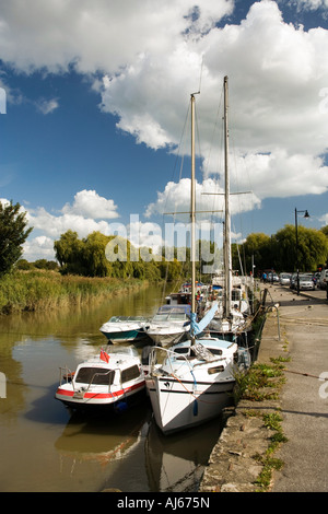 Boats Moored in the attractive Quayside in the Devonshire Market Town ...