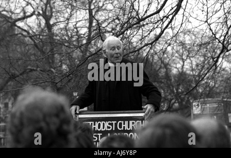 Lord Soper speaking at Speakers' Corner, Hyde Park, London, UK in the ...