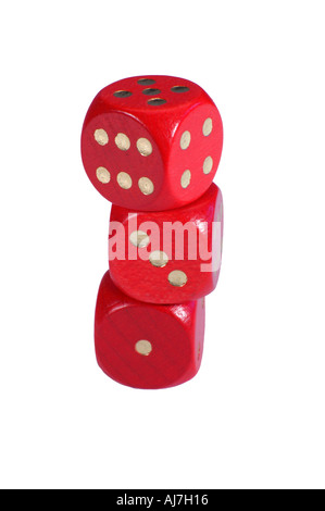 Three red dice on white Stock Photo - Alamy