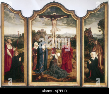 Triptych of the Crucifixion. Artist, Quentin Metsys (c1466-1531). Dutch Stock Photo - Alamy