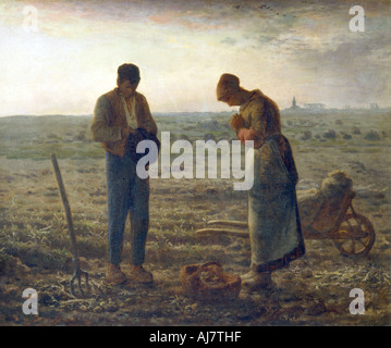 Jean Francois Millet, painting, The Angelus, oil on canvas, 1857-1859 Stock Photo - Alamy