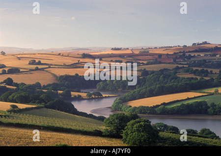 View of the River Dart as it meanders past Duncannon near Stoke Gabriel ...