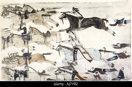 Crazy Horse at the Battle of the Little Bighorn, 1876 Stock Photo - Alamy