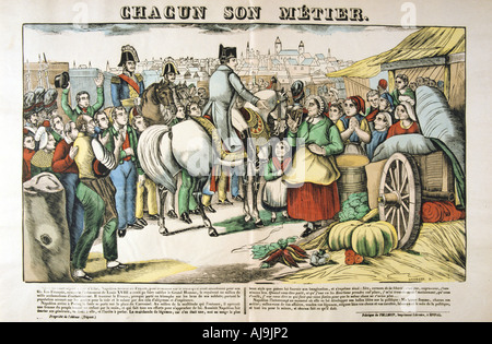 Napoleon's return from the Island of Elba, March 7th 1815 - painted by ...