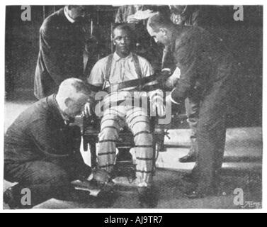 Execution by electric chair, United States, 1898. Artist: Unknown Stock ...
