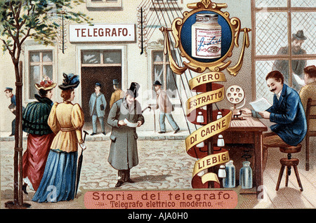 19th century Telegraph office; American 1880 Stock Photo - Alamy