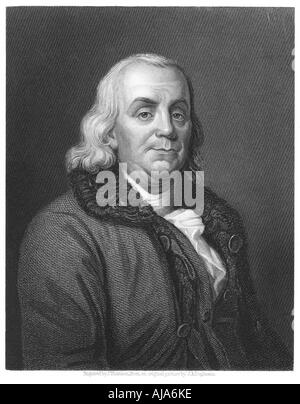 Benjamin Franklin, 19th century Stock Photo - Alamy