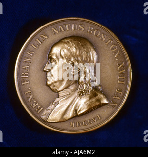 Portrait of Benjamin Franklin, American inventor. Illustration from ...