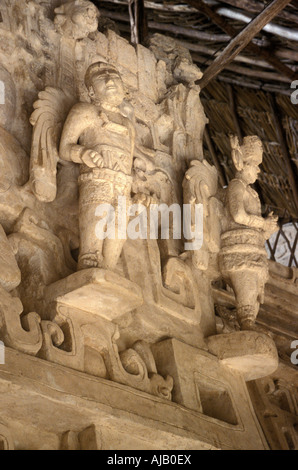 Winged Maya Warriors at Mayan ruins of Ek Balam, Yucatan, Mexico Stock ...
