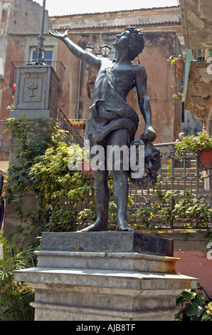 Bronze statue of young David holding Goliath s head Stock Photo - Alamy