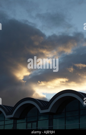 Abstract architectural waveform roof shape of AIS building in Solihull ...