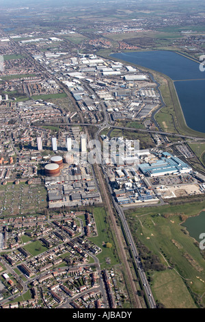 Aerial view north east of Brimsdown and Riverside Industrial Estate ...