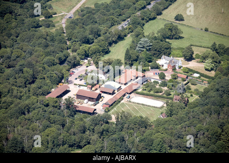 Aerial view north west of Loughton tube station playing field ...