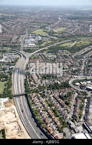 Aerial view east of Charlie Brown s roundabout A406 M11 Woodford ...