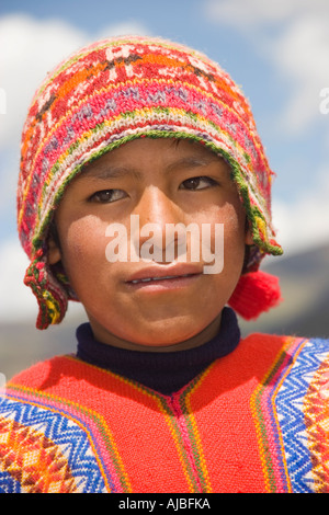 Young traditionally dressed Peruvian boy with alpaca in Cusco Peru ...