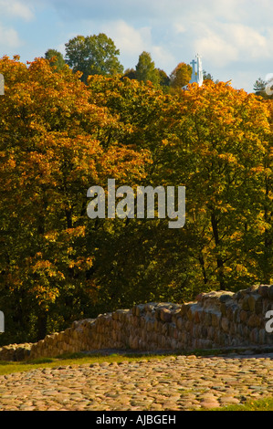 Three Crosses Monument with downtown Vilnius city skyline, cityscape of ...