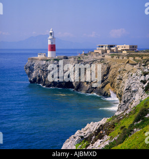 Old lighthouse on the coast of Gibraltar to signal and give information ...