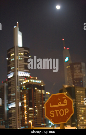 Blue road signs in Dubai UAE Stock Photo - Alamy