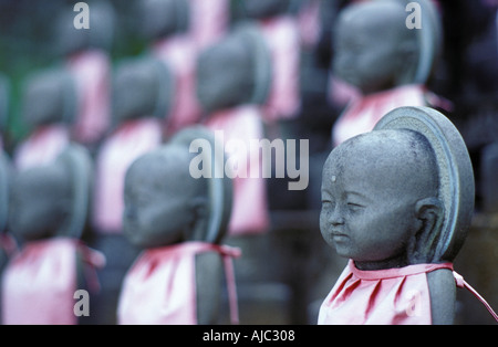 Small, stone carved Jizo statues, Nara prefecture. Japan Stock Photo ...