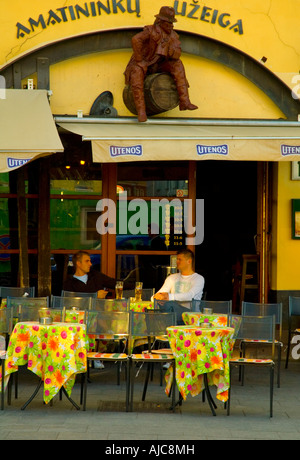 Restaurant terrace Rotuses aikste Vilnius Lithuania Stock Photo - Alamy