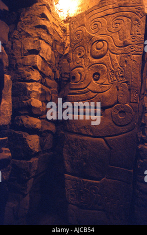 The Lanzon monolith at Chavin de Huantar archaeological site, Ancash ...