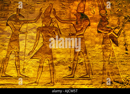 The Great Temple of Ra-Harakhte Abu Simbel Egypt Large Hall with one of ...