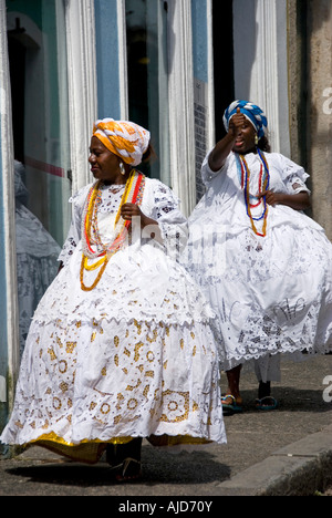 Bahian women in traditional dress, Salvador, Bahia, Brazil Stock Photo ...