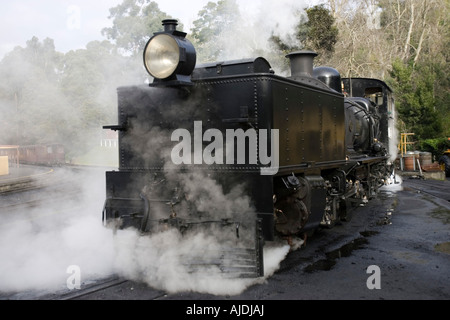 Puffing Billy is historical narrow railway in the Dandenong Ranges near Melbourne. Station ...