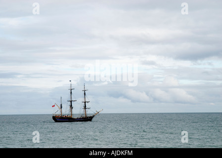 Tall ship sailing from Charlestown Cornwall England Stock Photo - Alamy
