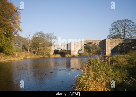 barden bridge crossing the river wharfe in wharfedale yorkshire dales ...