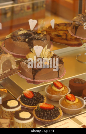 Cake shop display Chamonix France Stock Photo - Alamy