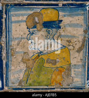 Encaustic tile in the Chapel at The Vyne Hampshire Stock Photo - Alamy