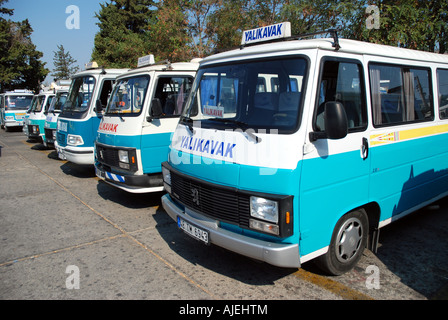 Local public transport at the Bodrum Bus Station a coastal town in the ...