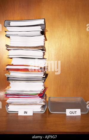 Stack of files and paperwork On office Table Stock Photo - Alamy